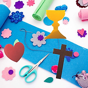First Communion Banner Kit Arts and Crafts for Catholic Children, DIY Sunday School Church Activity with Felt and Glitter Pens, 16 Inch