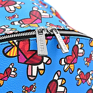 BRITTO Romero Vegan Leather Small Backpack, Flying Hearts