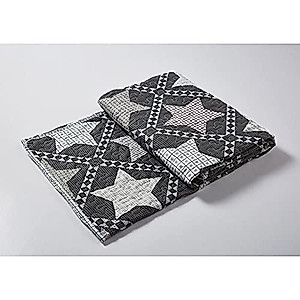 Quilted Throw Blanket by Virah Bella - 50" x 60" Mountain Stars Lightweight Throw Quilt Great for Loungers & Extra Bedding - Beautiful Farmhouse-Themed Blanket