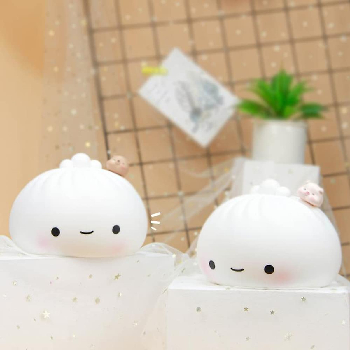 Jmlampee Cute Dumpling Lamp USB Rechargeable Silicone Squishy Light 7Colors Changing Baby Sleeping Lamp Night Light for Christmas Kids Children Birthday Gift