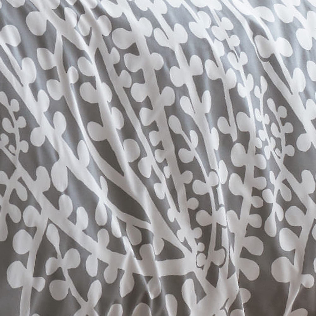 City Scene - Full/Queen Duvet Cover Set, Cotton Bedding with Matching Shams, Softens with Each Wash (Branches Grey, Full/Queen)