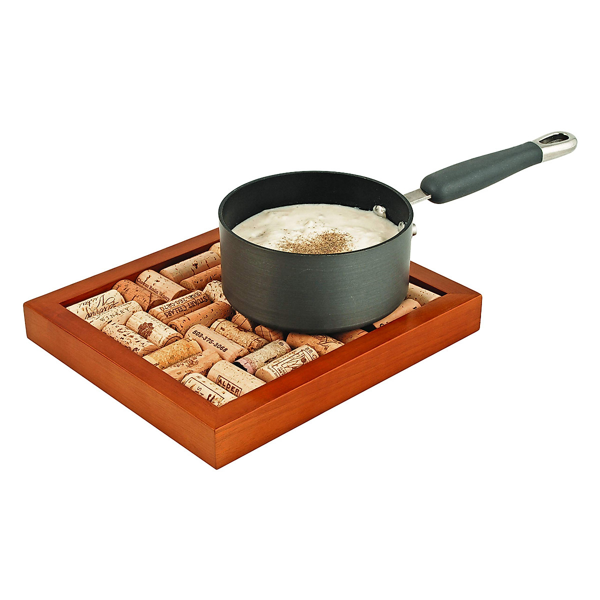 True Patchwork Cork Trivet Kit, Cork Holder, DIY Kitchen Hot Pad, Wine Cork Counter Coaster Board, Wood Frame, Holds 36 Corks