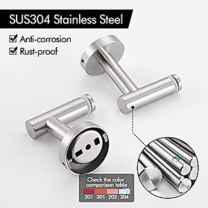 KES Bathroom Glass Shelf Rectangular 20-Inch Floating Glass Shelves 2 Pack with Rustproof Stainless Steel Brackets Wall Mounted Brushed Finish, A2021-2-P2