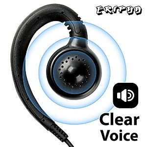 ERIPHA CP100d CP200 CP200d Radio Earpiece Compatible with Motorola BPR40 CLS 1110 1410 VL50 RDM2070D DLR1020 DLR1060 Walkie Talkie 2 Pin 【C-Ring】 Two Way Radio Surveillance Headset with PTT Mic