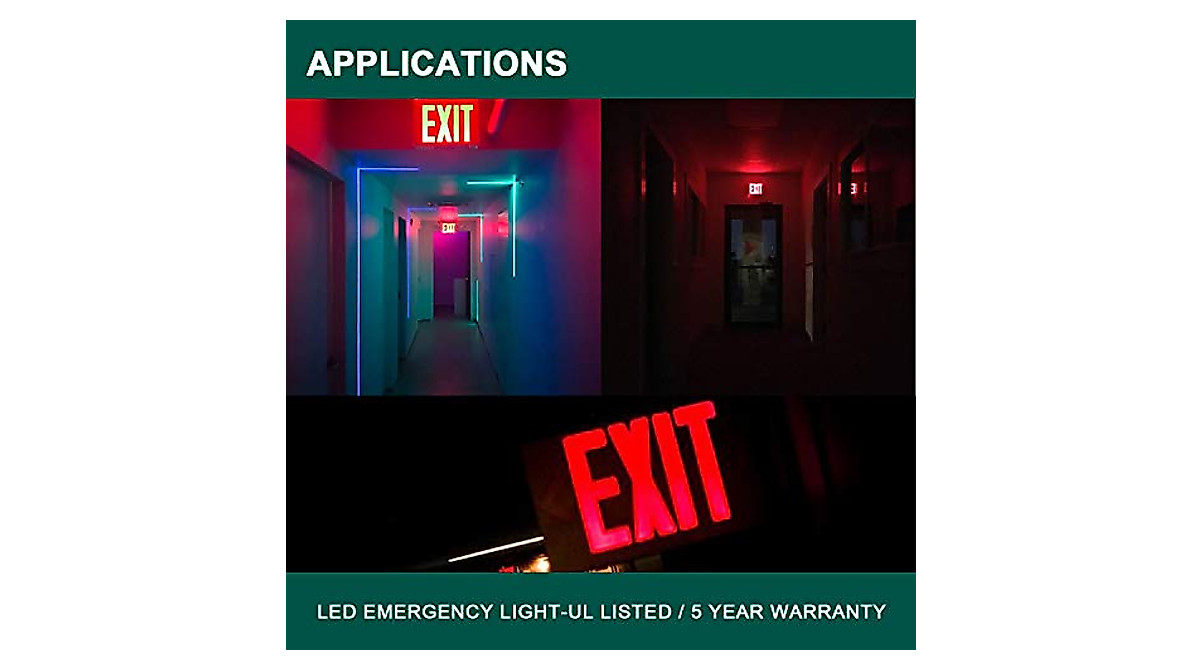 EXITLUX Red LED Exit Sign with Battery Backup