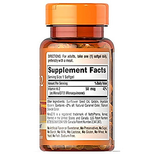 Puritans Pride Vitamin K-2 Menaq7 50 Mcg