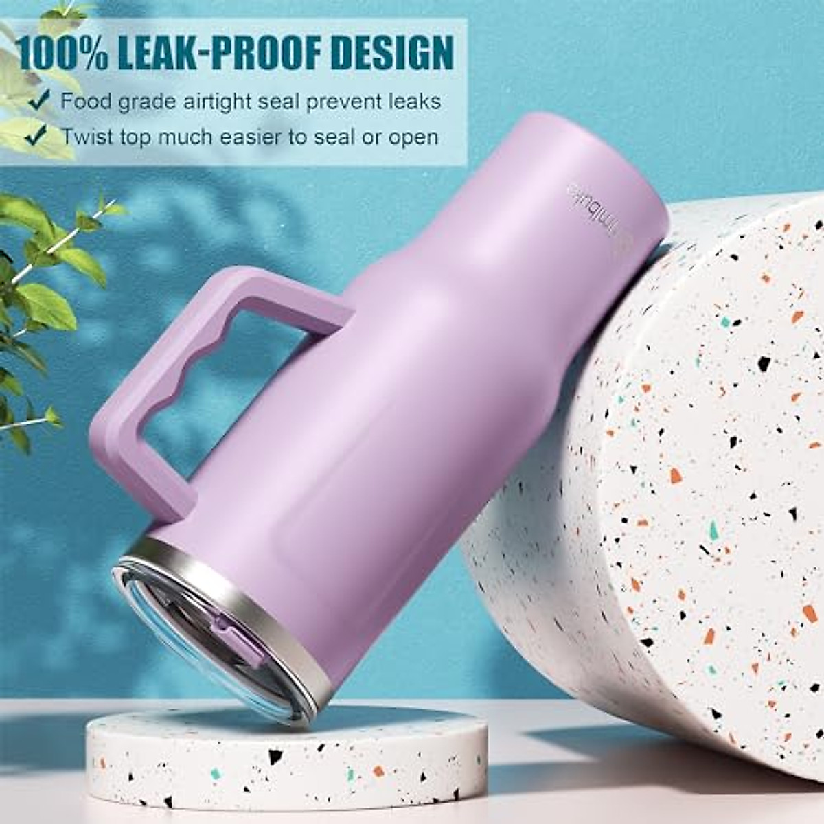 Fimibuke 40 oz Tumbler with Handle & Carrier Bag, Stainless Steel Insulated Cup with Lid & Straw & Purse Pouch Phone Pocket, Gym Water Bottle Cupholder Friendly Women Men Travel Mug with Sleeve Holder