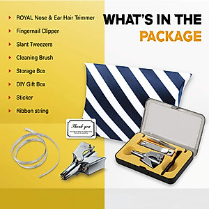 [Made in Korea] Nose Hair Trimmer for Men Set,Birdie Set, with Nail Clippers and Tweezers, Manual, Battery-Free, Waterproof, Painless, Patented Mechanism RET-4
