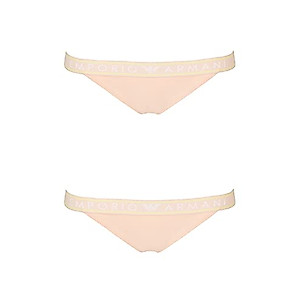 Emporio Armani Women's Icon Logoband Thongs, Apricot, Small