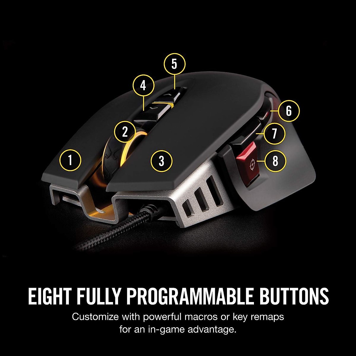 CORSAIR M65 ELITE RGB - FPS Gaming Mouse - 18,000 DPI Optical Sensor - Adjustable DPI Sniper Button - Tunable Weights - Black (Renewed)