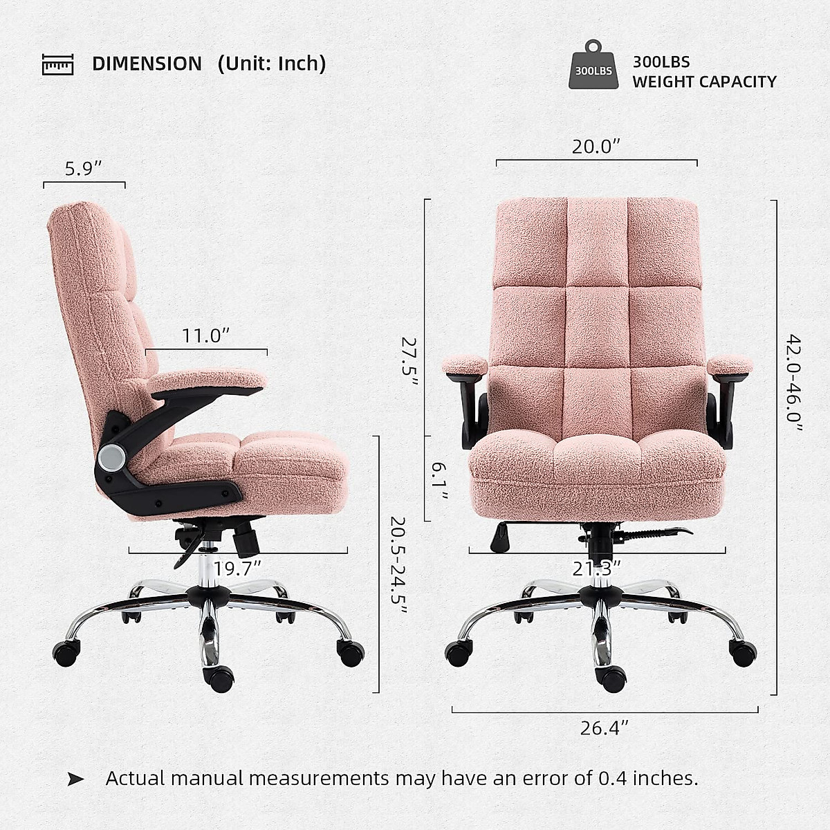Seatingplus High Back Executive Office Chair Ergonomic 360 Swivel Comfortable Chair with flip-up armrests, Gray Soft Fabric Desk Chair for Adults and Teens