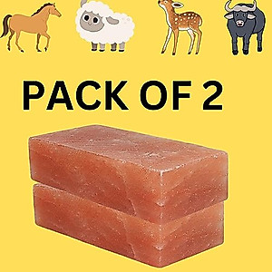Himalayan Salt Lick 5.5 lbs | Pack of 2 | Salt Lick Deer | Licking Salt for Horses |Himalayan Licking Salt for Animals | Deer Salt Lick Block | Salt Block for Deer | Lick Brick.