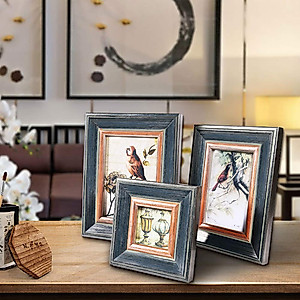 Najer 5x7 Square Retro Stereo Photo Frame, Solid Wood Painting Picture Frame for Wedding, Photo Studio, Home Decoration, Painting Art