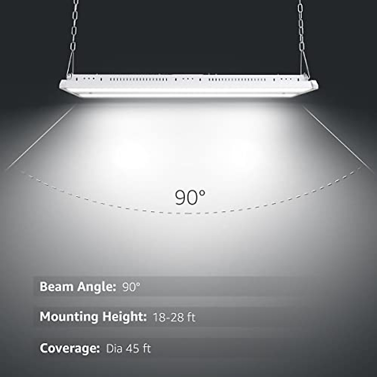 Lepro 2ft Liner High Bay LED Shop Light 220W, 30,800lm, 5000K Daylight, 800W HPS Equivalent, 1-10V Dimmable Commercial Warehouse LED Lighting, 120-277V, 110° Beam, Industrial Ceiling Light Fixture