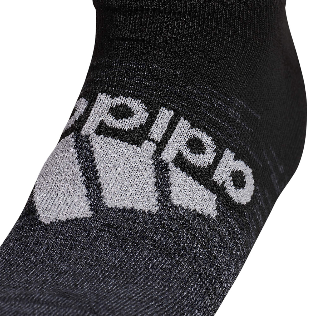 adidas Women's Superlite Badge of Sport No Show Socks (6-Pair), Black/Grey/CoreWhite, Medium