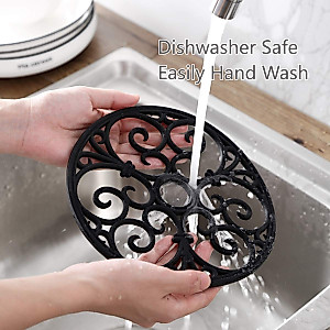 Colinda Silicone Trivet for Hot Dishes, Hot Pot and Pads - Protect Countertop from Hot Pot and Pans Coming Out from The Oven or Stove - Non-Slip & Heat Resistant,White,Set of 3