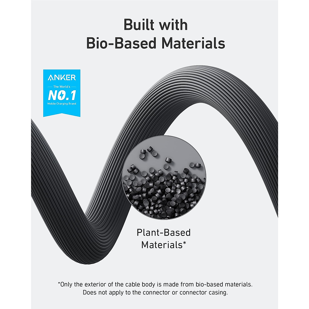 Anker 543 USB C to USB C Cable (240W 6ft), USB 2.0 Bio-Based Charging Cable for MacBook Pro 2020, iPad Pro 2020, iPad Air 4, Samsung Galaxy Samsung Galaxy S23+/S23 Ultra/S22 Ultra (Phantom Black)