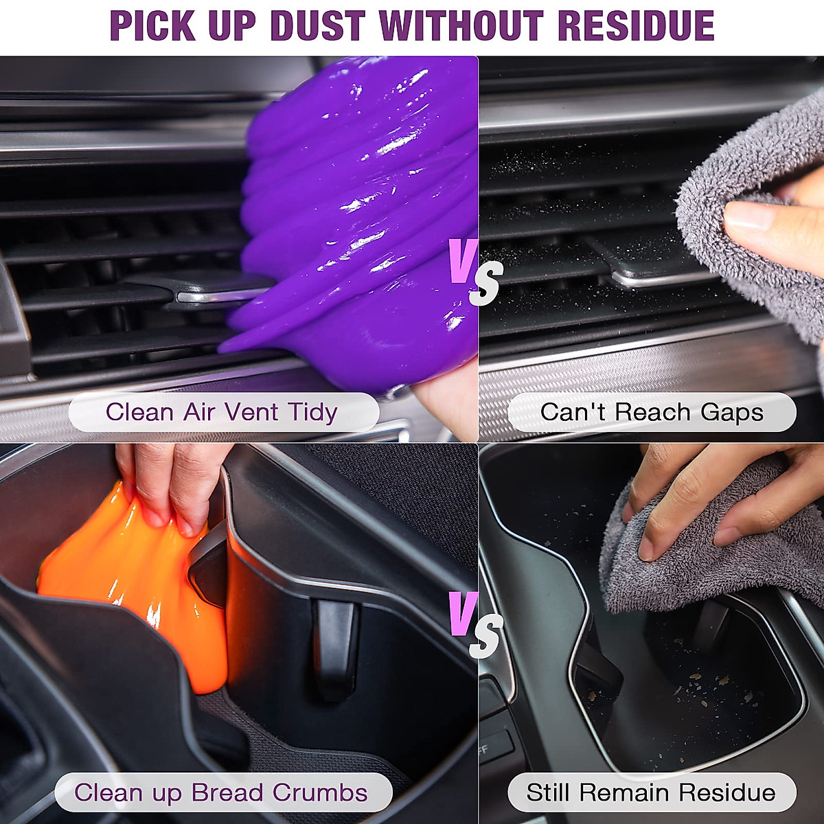 bedee Car Cleaning Gel Cleaning Putty: 2023 Upgraded Keyboard Cleaner Gel 3 Pack High Efficient Cleaning Reusable No Sticky Hands Dust Cleaning Gel for Car Interior Air Vent Keyboard Camera Printer