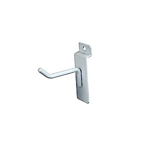 Only Garment Racks 2" Slatwall Hooks for Slat Panel Display - 25 Pcs Box - 1/4" Dia Wire - Heavy Duty - White Color