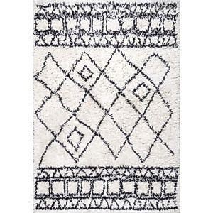 nuLOOM Sheena Cozy Shag Tribal Area Rug, 8x10, Beige