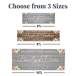 Let's Make Memories Personalized Rustic Floral Celebration Banner - Farmhouse Style - 6ft - Brown