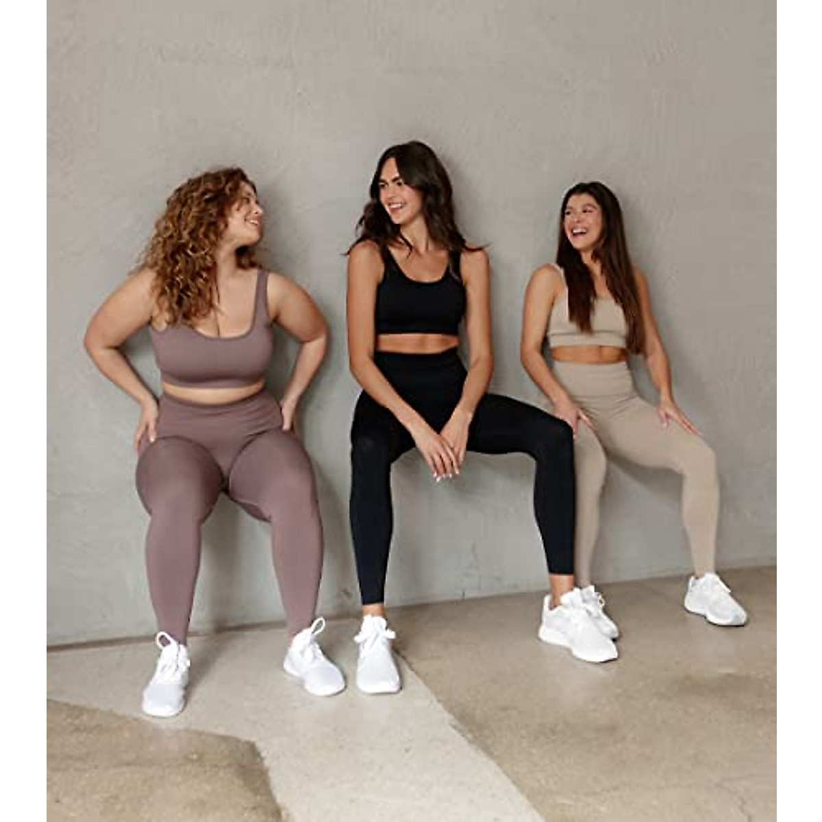 PAVOI ACTIVE Taupe Workout Leggings for Women | High Performance Seamless Scrunch Butt Lifting Leggings for Women | Gym Leggings for Women (Small)