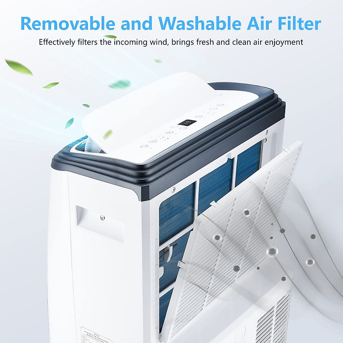 Portable Air Conditioner - Rintuf 12000 BTU Portable AC, Cools Rooms up to 550 Sq.ft, Also as Dehumidifier & Fan & Smart Timer, with Handy Remote, Washable Filter, Universal Wheels, Window Kit