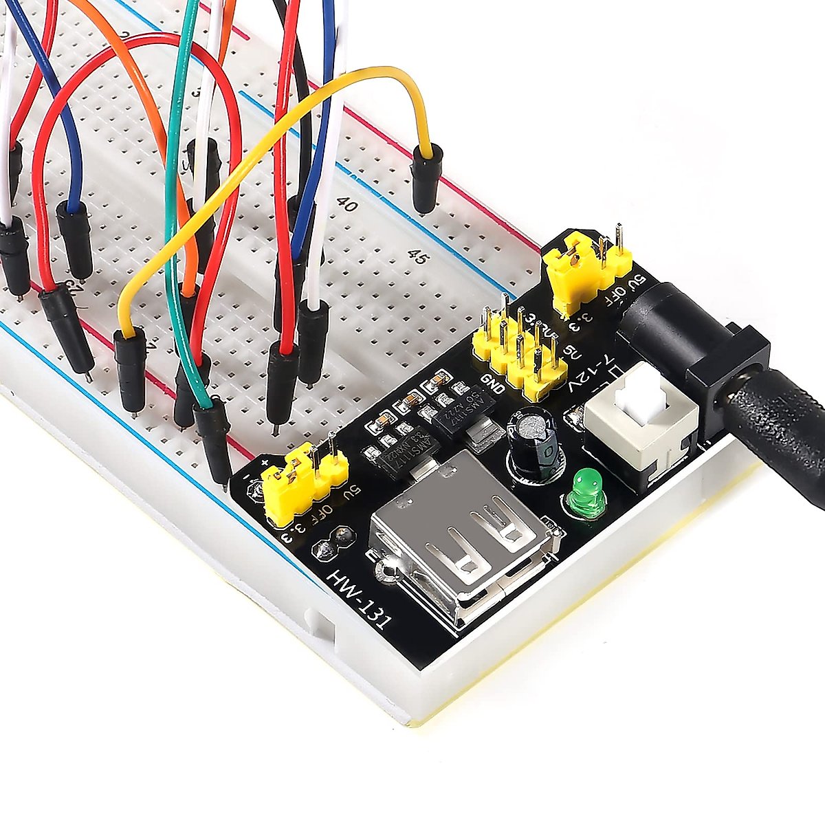 Diitao Electronic Breadboard Component,Electronic Fun Kit with 830 Tie Point Breadboard,Bundle,Power Supply,Jumper Wires,Resistors,LED for Arduino for Raspberry Pi