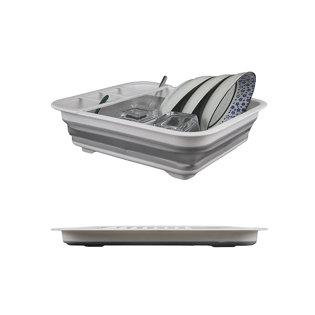 HNZZZM Collapsible Dish Drying Rack, Convenient Storage Dishware Drain Rack Drain Hole at The Bottom Suitable for Kitchen and Station Wagon