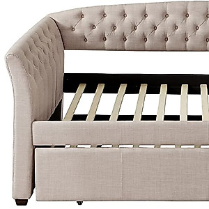 Rosevera Elsa01 Elsa Twin Size Daybed with Trundle Charcoal