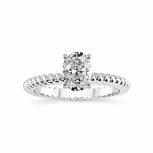 FRIENDLY DIAMONDS 2 Carat IGI Certified Oval Shape Lab Grown Diamond Ring | 14K Or 18K in White, Yellow Or Rose Gold | Sansa Solitaire Diamond Engagement Ring | FG-VS1-VS2 Quality