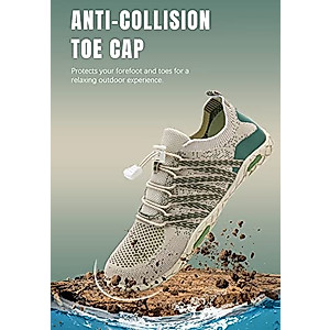 Water Shoes Mens Womens Beach Swim Shoes Barefoot Athletic Quick-Dry Aqua Socks for Surfing Diving Kayaking Exercise (Ribbon/Green, 41)