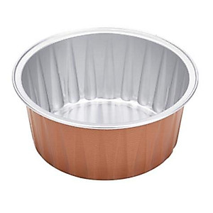 KEISEN 3 2/5" 125ml 100/PK 4OZ Disposable Aluminum Foil Cups for Muffin Cupcake Baking Bake Utility Ramekin Cup (Chestnut)