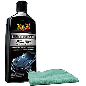 Meguiars Ultimate Polish Pre-Wax Glaze (16 oz) Bundle with Microfiber Cloth (2 Items)