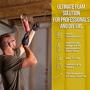 AWF PRO Foam Gun - AWF 1850, PTFE Non Stick Coated 40in Gun. Ideal for Contractors & DIY. High Precision, Greater Yield Foam Spray Insulation Gun, One Hand Adjustment, Long Nozzle. Swivel Tip