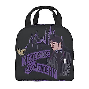 Insulated Lunch Bags for Boys Girls Nevermore Waterproof Portable Tote Meal Bag Teens Adults Large Capacity Zipper Cooler Tote Bag for School/Work/Picnic/Travel