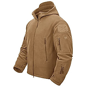 TACVASEN Men's Tactical Fleece Jacket (Small,SAND)