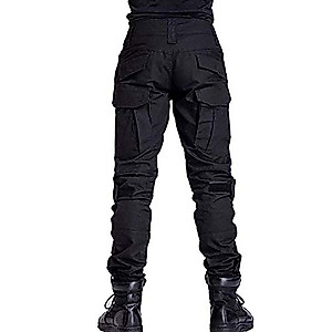 TRGPSG Mens Hiking Pants, Fleece Lined Snowboard Pants, Multi-Pocket Windproof Snow Ski Pants, Soft Shell Warm Winter Pants JRG3 Black 32