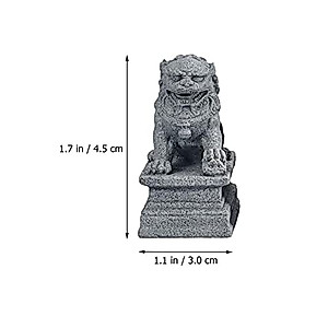 Chinese Style 2Pcs Lions Statues Garden Sculptures Landscape Sandstone Bonsai