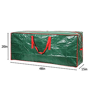 Sattiyrch Christmas Tree Storage Bag - Fits Up to 7.5 ft Holiday Xmas Disassembled Trees with Durable Reinforced Handles & Dual Zipper - Waterproof Material Protects from Dust,Moisture(Green)