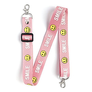 HPHRE Compatible iPhone 14 Pro Max Crossbody Case with Smiley Face Strap, Adjustable Detachable Neck Lanyard Transparent Phone Cover for iPhone 14 Pro Max 6.7 inch