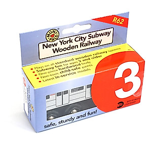 MUNI PALS Munipals New York City Subway Wooden Railway (A Division/IRT) 3 Train/7 Avenue Express–Child Safe and Tested Wood Toy Train