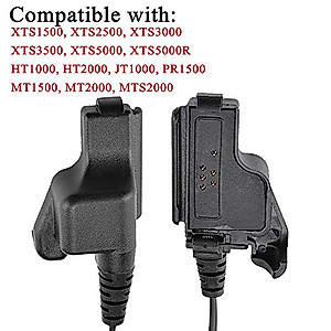 AIRSN XTS2500 Earpiece for Motorola Radio XTS5000 XTS3000 Walkie Talkie with Acoustic Tube and Mic&PTT Surveillance Headset