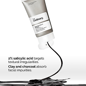 The Ordinary Salicylic Acid 2% Masque, Clarifying Charcoal & Clay Mask for Blemish-Prone Skin, 1.7 Fl Oz