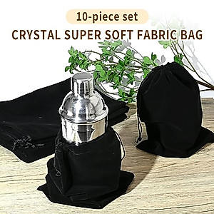 Saihisday 10Packed Silver Storage Bags, Anti-Tarnish Jewelry Storage Bags, Fabric Cloth Bags for Silver Jewelry Silverware Protection(Black)