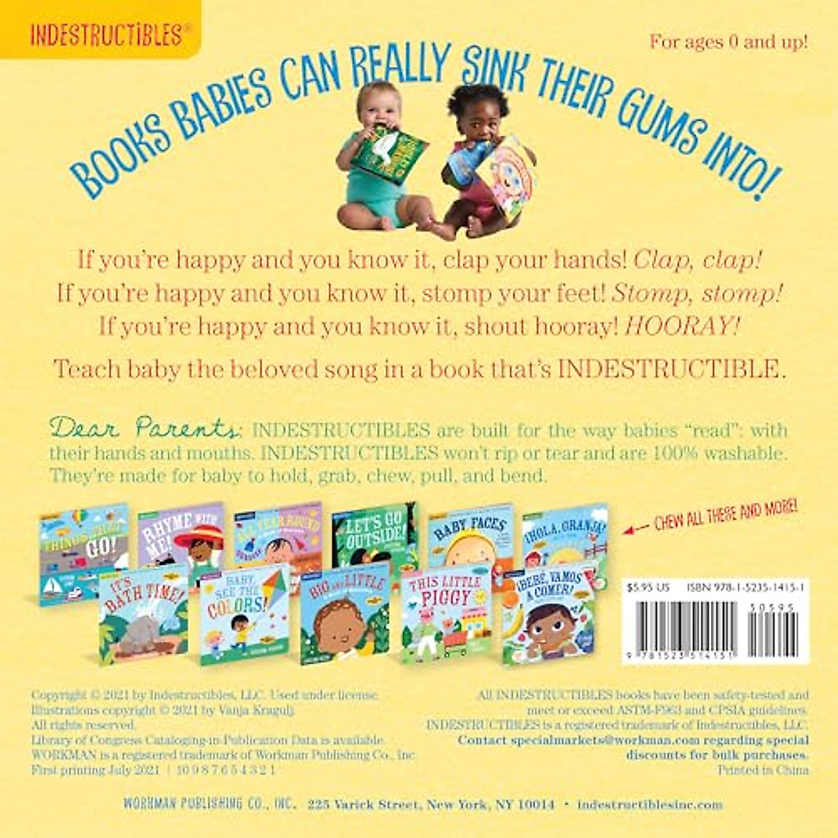 Indestructibles: Happy and You Know It!: Chew Proof · Rip Proof · Nontoxic · 100% Washable (Book for Babies, Newborn Books, Safe to Chew)
