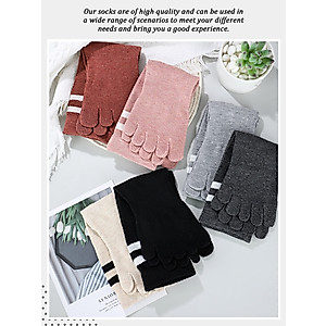 Zhanmai 6 Pairs Women Toe Socks Cotton Five Toe Socks for Running Toe Separator Socks Breathable Athletic Sock for Women Men (Multicolor)