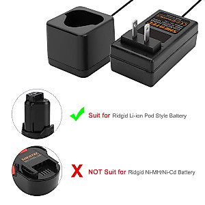 Shentec 12V Lithium Battery Charger Compatible with Ridgid 12V R82059 AC82059 AC82049 130220001 Li-ion Battery