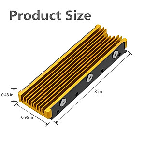 NVMe Heatsinks for M.2 2280mm SSD Double-Sided Cooling Design（Gold）