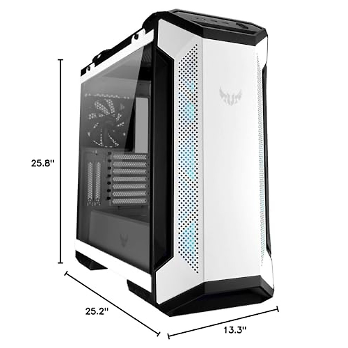 ASUS TUF Gaming GT501 White Edition Mid-Tower Computer Case for up to EATX Motherboards with 2 x USB 3.1 Front Panel, Smoked Tempered Glass, Steel Construction, and Four Case Fans